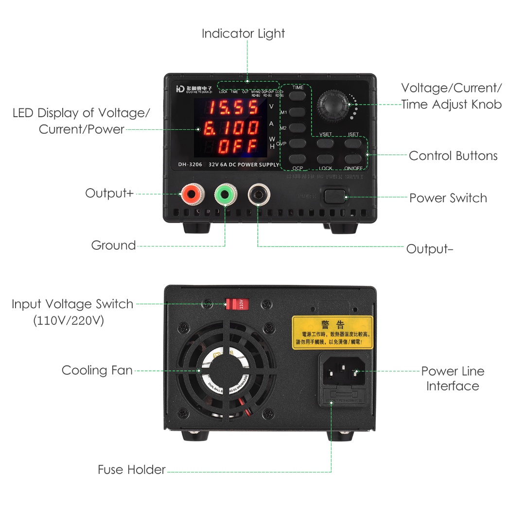 Fuente de alta precisión DH-3010 30V/10A Blanco TBK