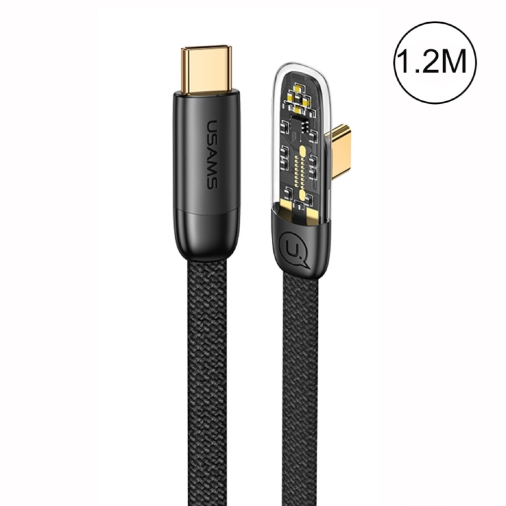 Cable de Datos USB C a Tipo C Angulo recto 100W PD 1.2M Negro U76 SJ584 ...