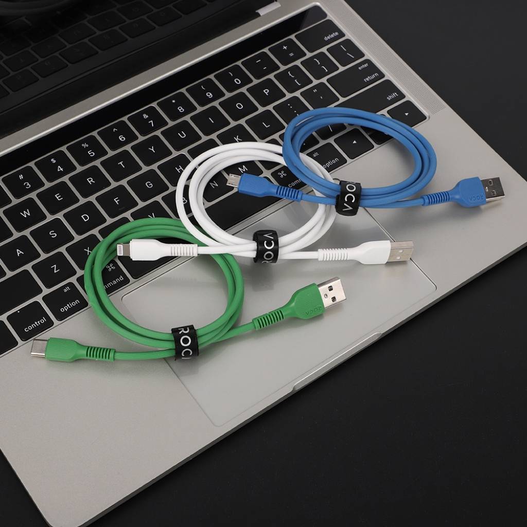 Cable de Datos ROCA VIT USB A a USB C 100cm 2.4A Verde 721126