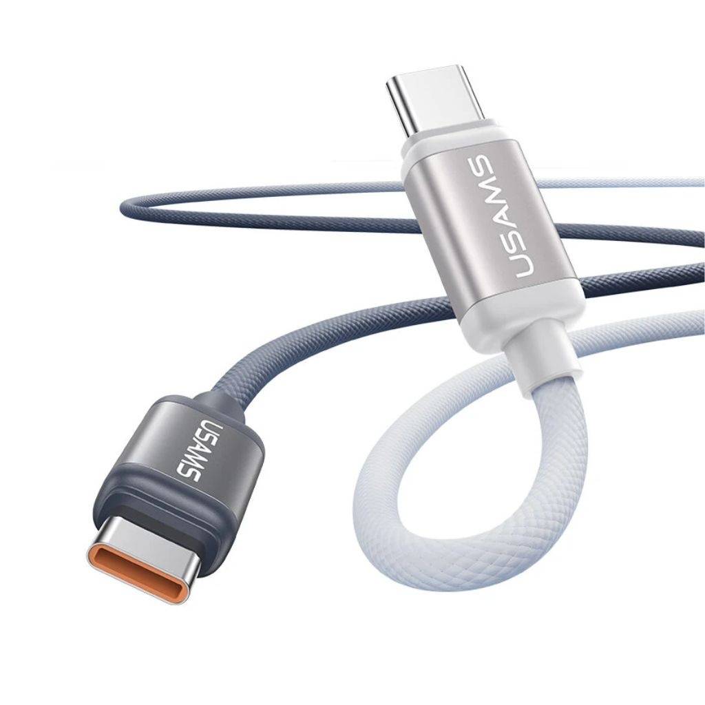 Cable de Datos USB C a Tipo C Bicolor PD 60W 1.2M Blanco/Negro SJ756 USAMS